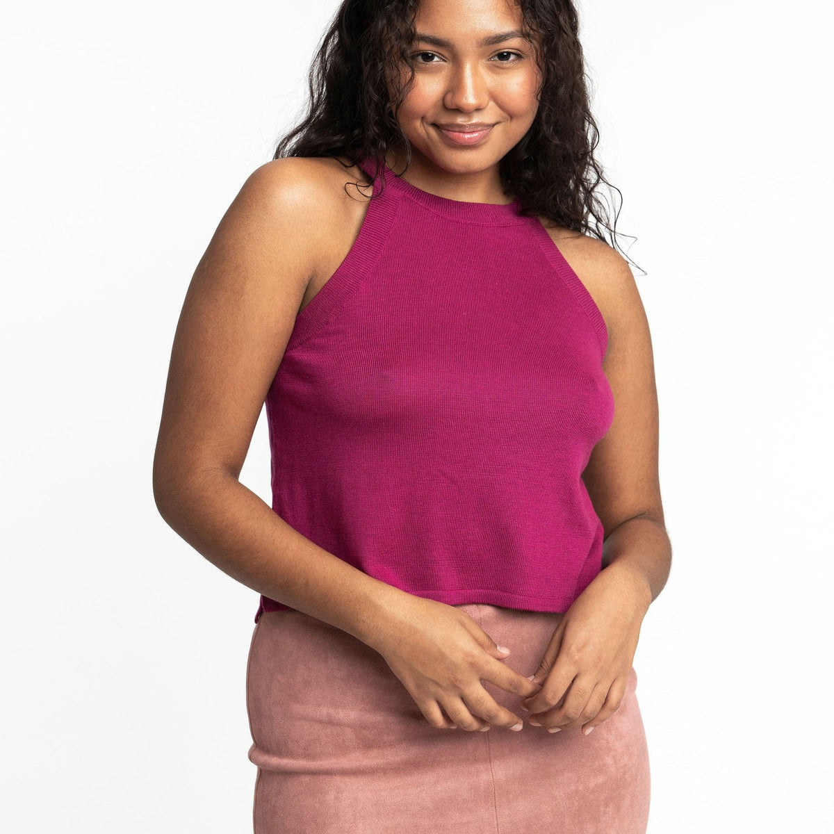 Edith: Sustainable High Neck Knit Tank by Elaine Lewis – GyalBashy